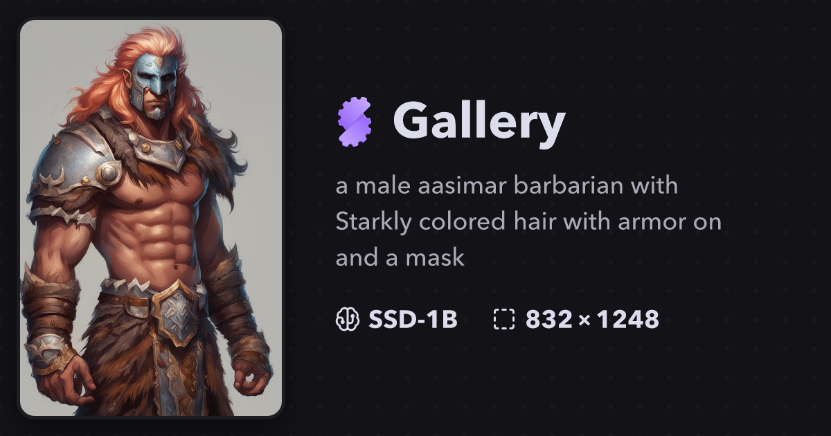 "a male aasimar barbarian with Starkly..." | Gallery | Stablecog