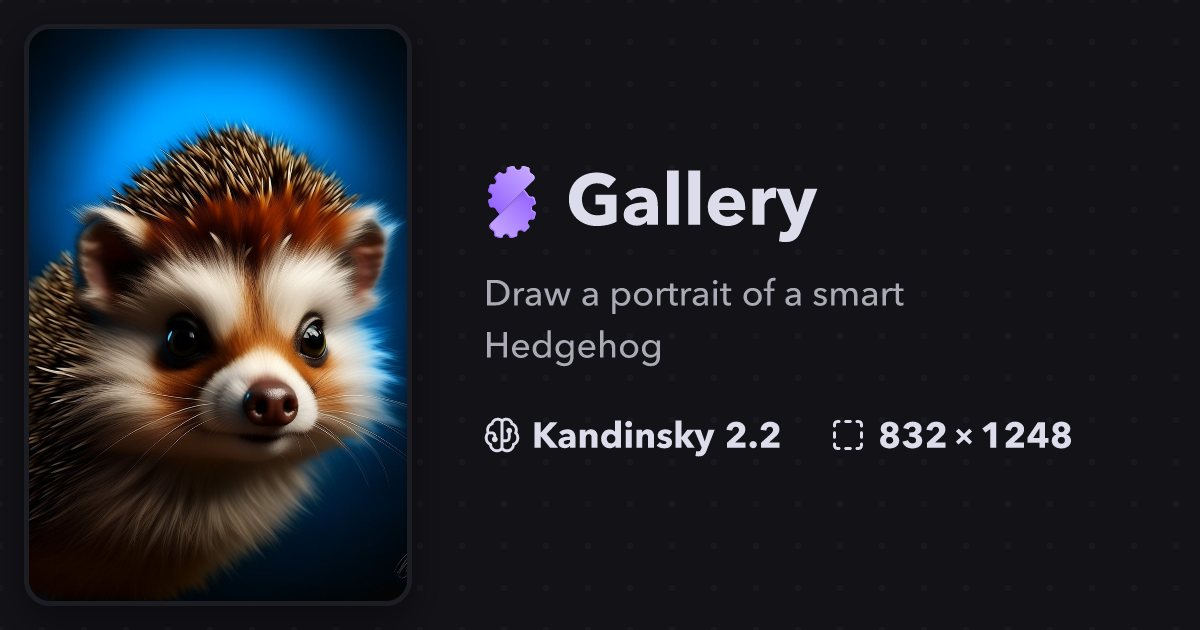 "Draw a portrait of a smart Hedgehog" | Gallery | Stablecog