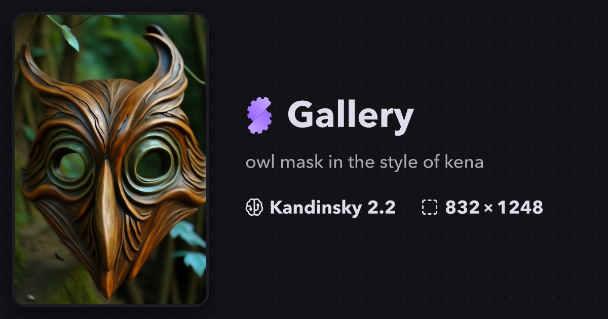 "owl mask in the style of kena" | Gallery | Stablecog