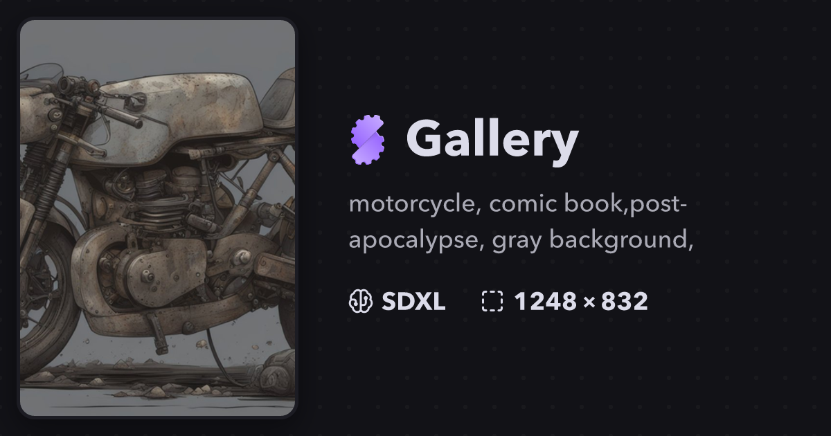 "motorcycle, comic book,post-apocalyps..." | Gallery | Stablecog