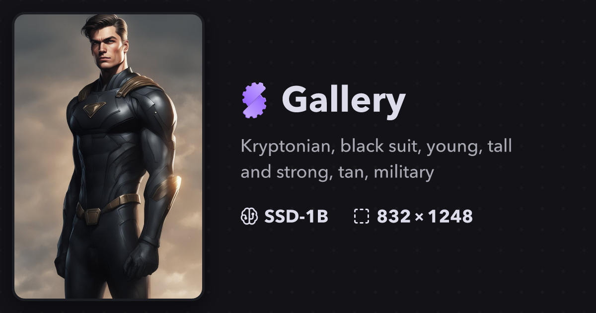 "Kryptonian, black suit, young, tall a..." | Gallery | Stablecog