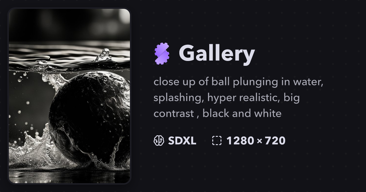 "close up of ball plunging in water, spla..." | Gallery | Stablecog