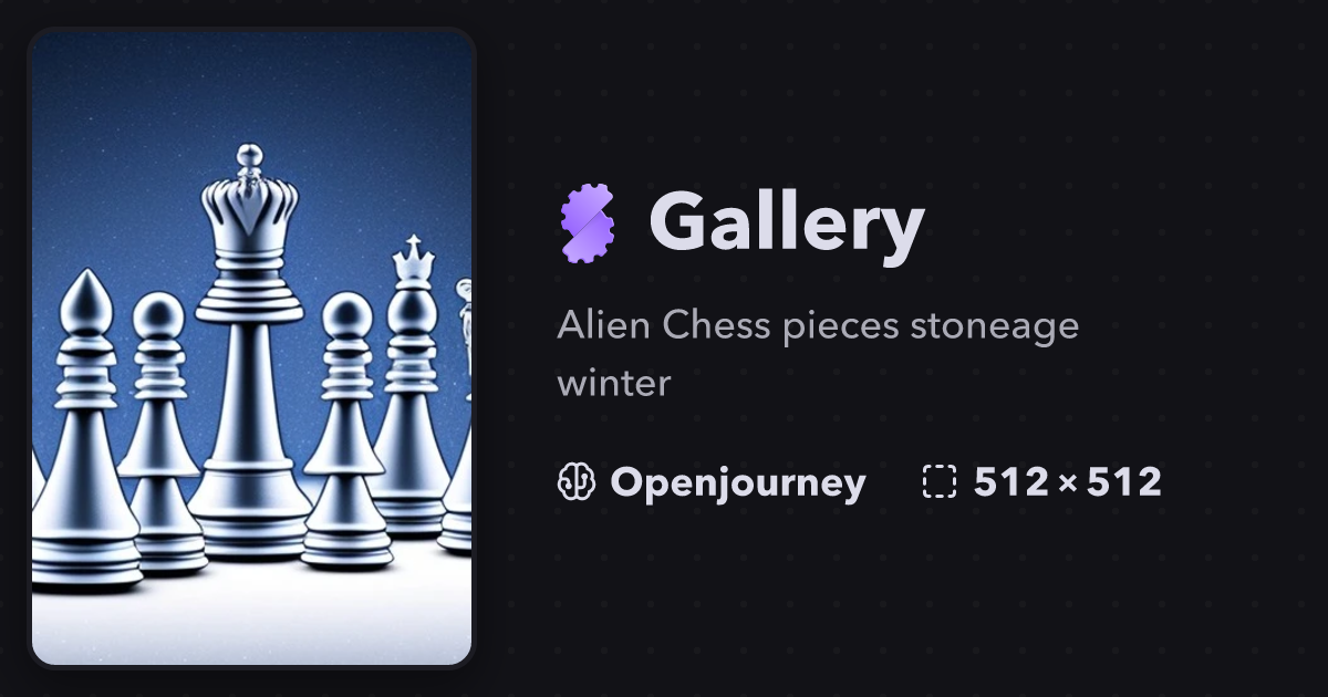 "Alien Chess pieces stoneage winter" | Gallery | Stablecog