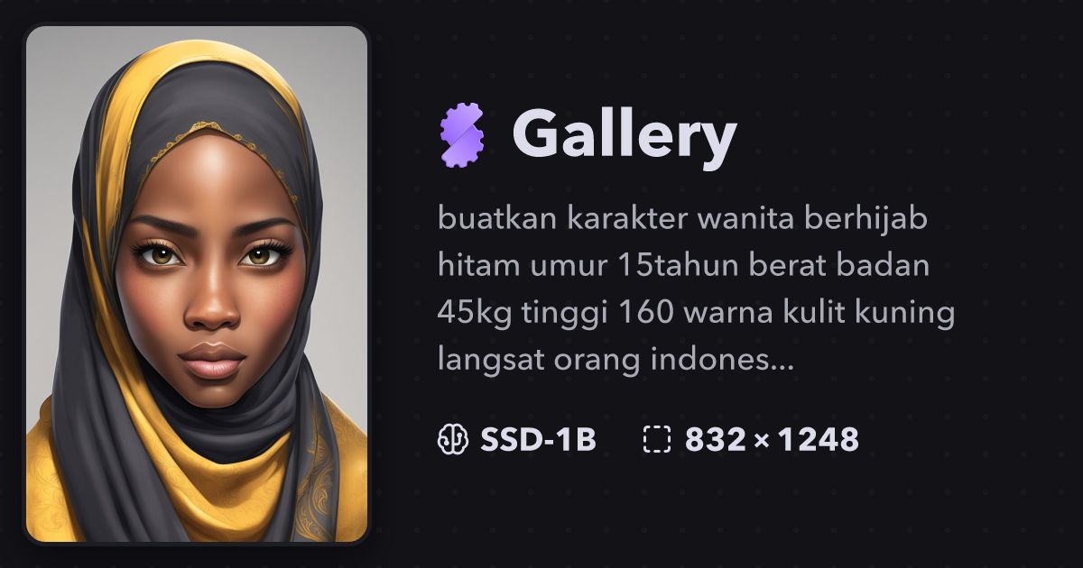 "buatkan karakter wanita berhijab hita..." | Gallery | Stablecog