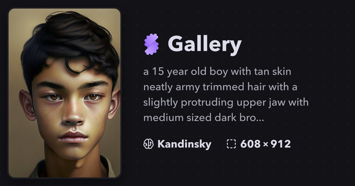 "a 15 year old boy with tan skin neatl..." | Gallery | Stablecog