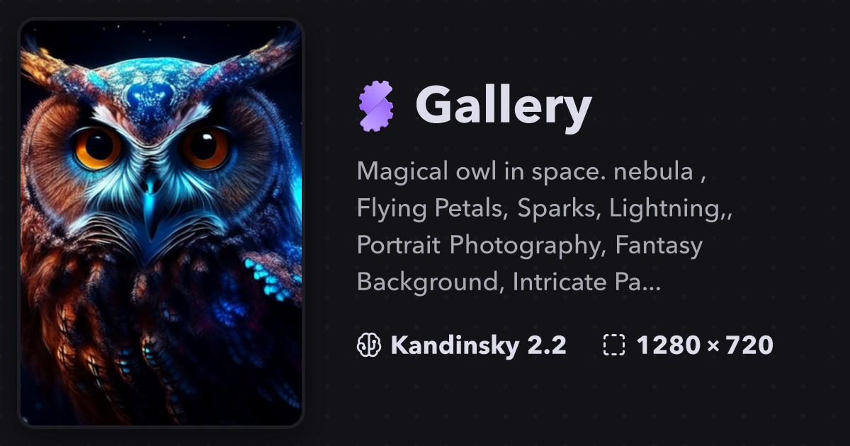 "Magical owl in space. nebula , Flying..." | Gallery | Stablecog
