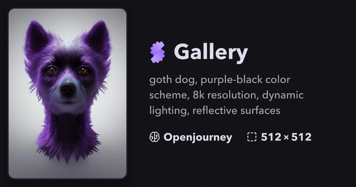 "goth dog, purple-black color scheme, ..." | Gallery | Stablecog