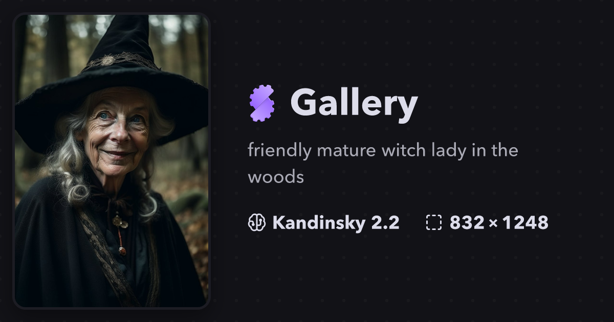 "friendly mature witch lady in the woods" | Gallery | Stablecog