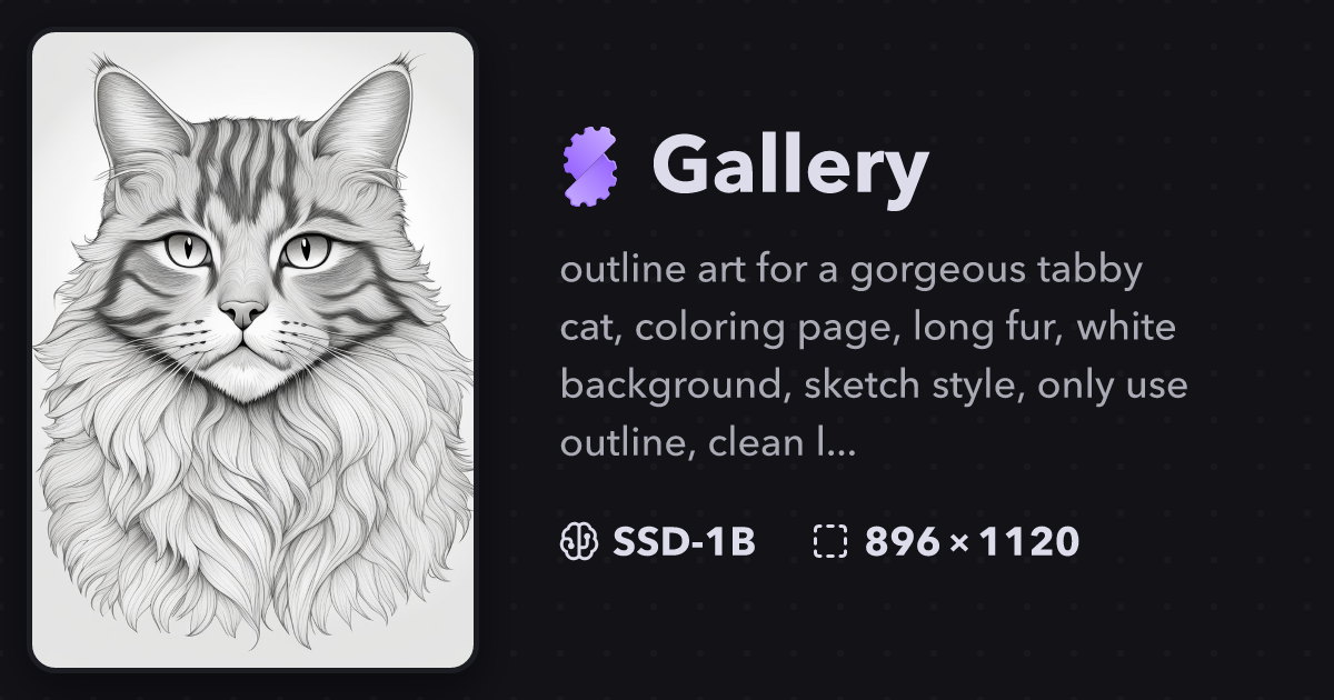"outline art for a gorgeous tabby cat,..." | Gallery | Stablecog