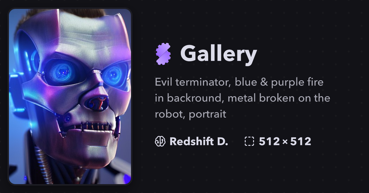 "Evil terminator, blue & purple fire i..." | Gallery | Stablecog