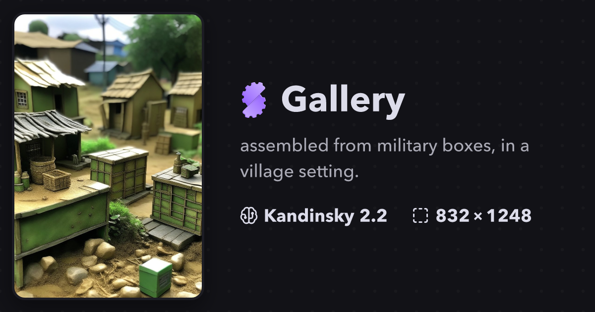 "assembled from military boxes, in a v..." | Gallery | Stablecog