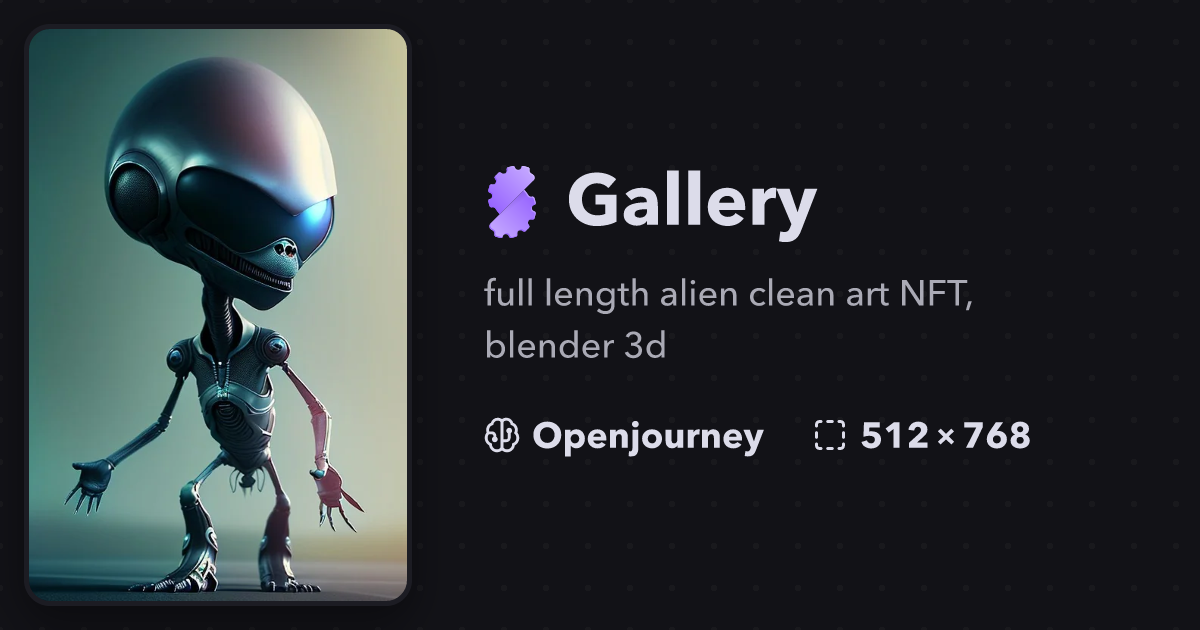 "full length alien clean art NFT, blen..." | Gallery | Stablecog