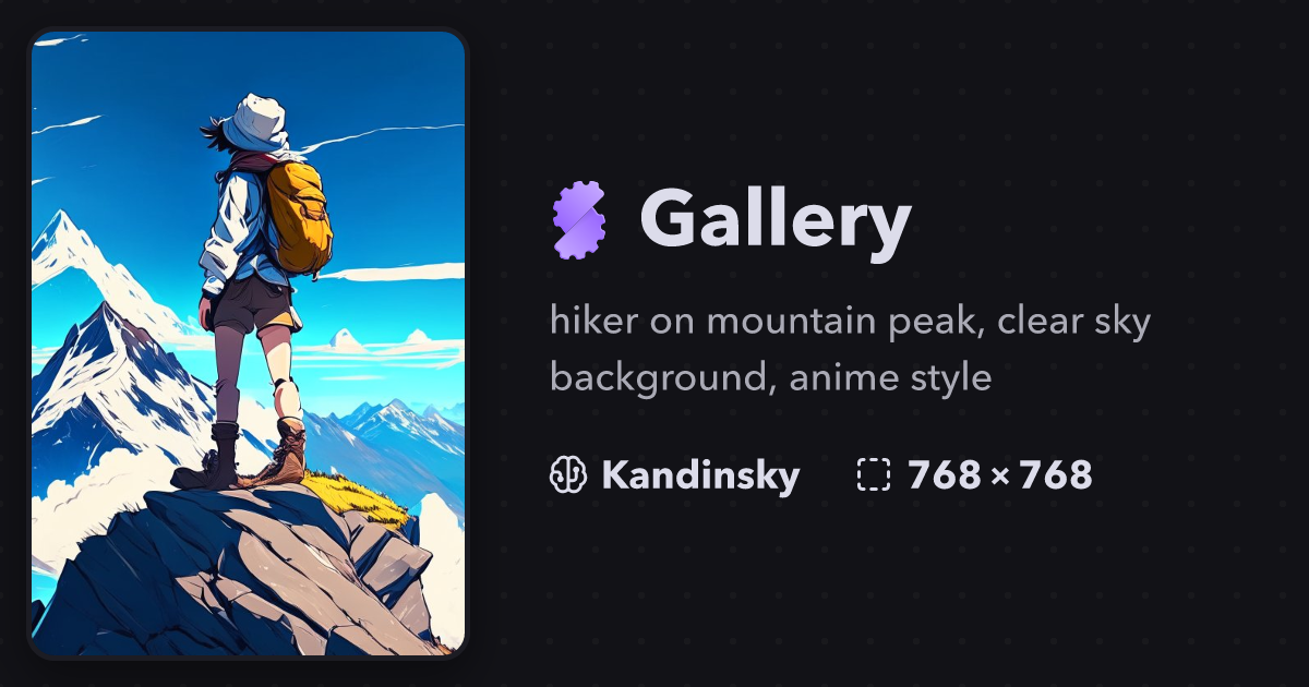 "hiker on mountain peak, clear sky backgr..." | Gallery | Stablecog