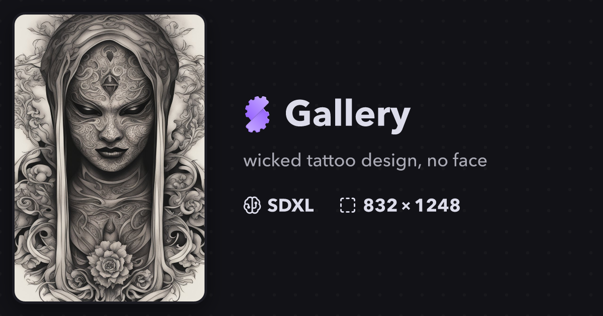 "wicked tattoo design, no face" | Gallery | Stablecog