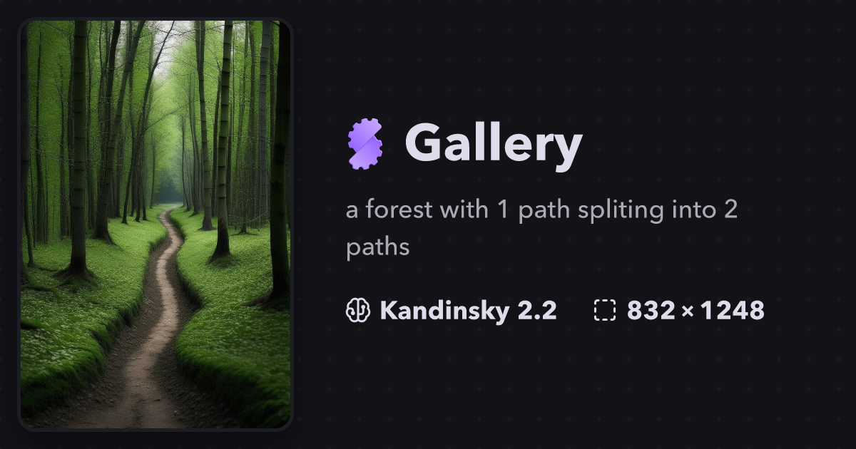 "a forest with 1 path spliting into 2 ..." | Gallery | Stablecog