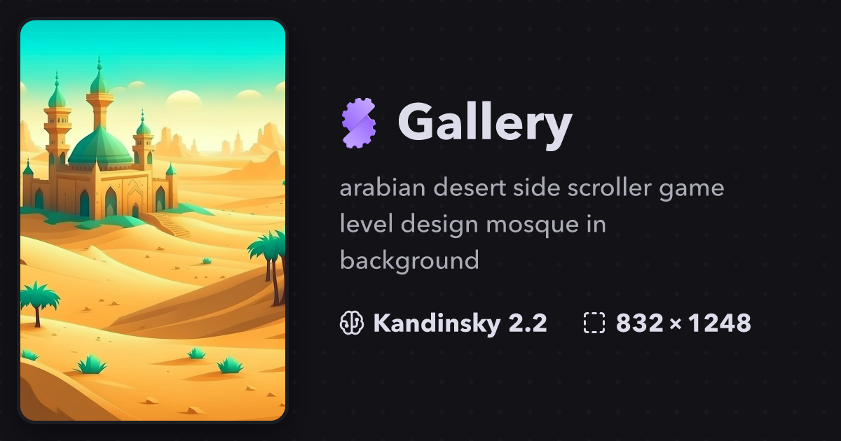 "arabian desert side scroller game lev..." | Gallery | Stablecog