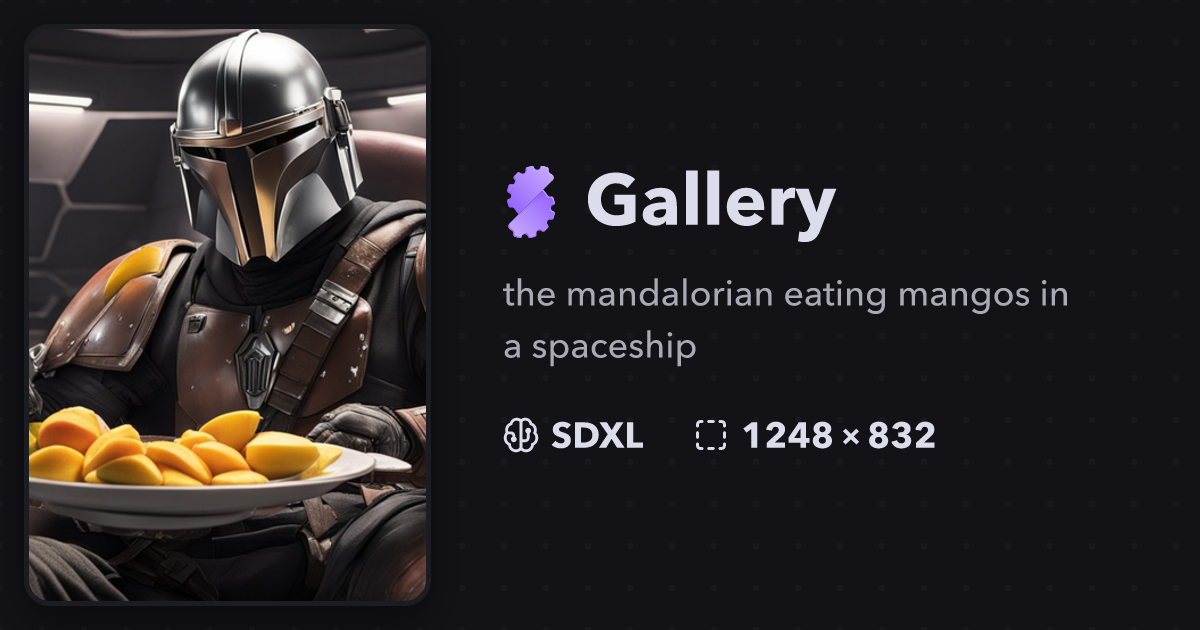 "the mandalorian eating mangos in a sp..." | Gallery | Stablecog