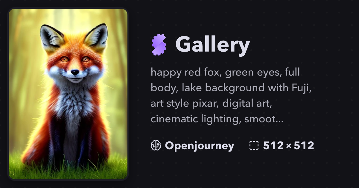 "happy red fox, green eyes, full body,..." | Gallery | Stablecog