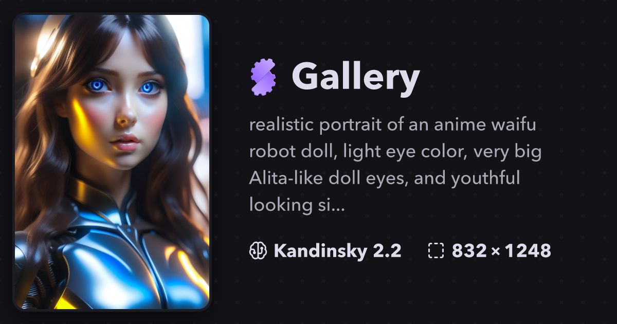 "realistic portrait of an anime waifu ..." | Gallery | Stablecog
