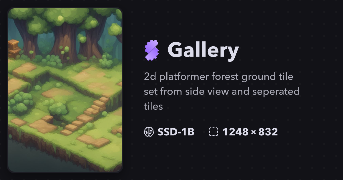 "2d platformer forest ground tile set ..." | Gallery | Stablecog