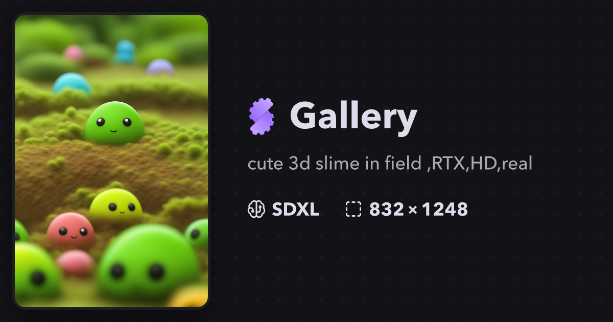 "cute 3d slime in field ,RTX,HD,real" | Gallery | Stablecog