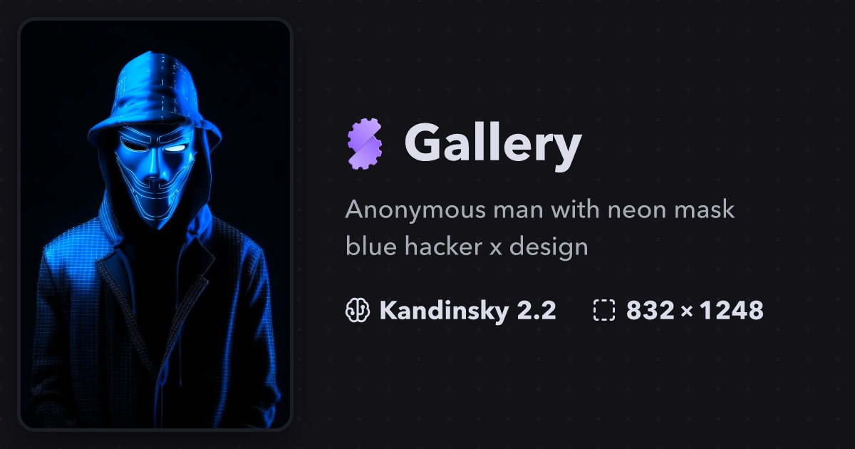 "Anonymous man with neon mask blue hac..." | Gallery | Stablecog