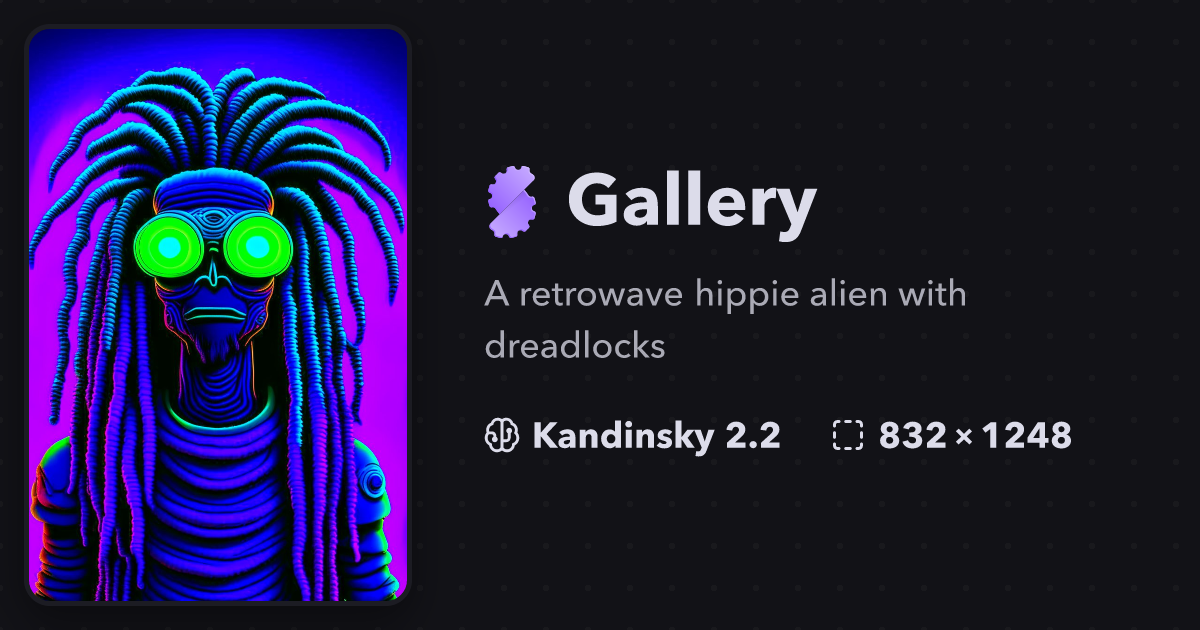 "A retrowave hippie alien with dreadlocks" | Gallery | Stablecog