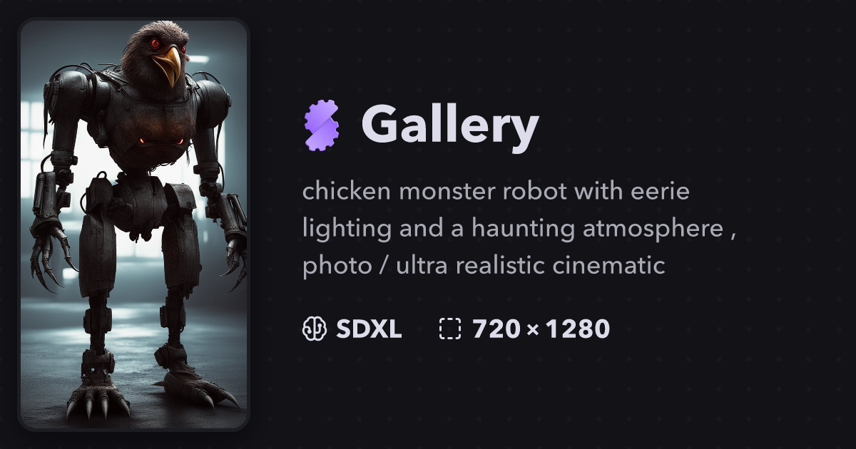 "chicken monster robot with eerie ligh..." | Gallery | Stablecog