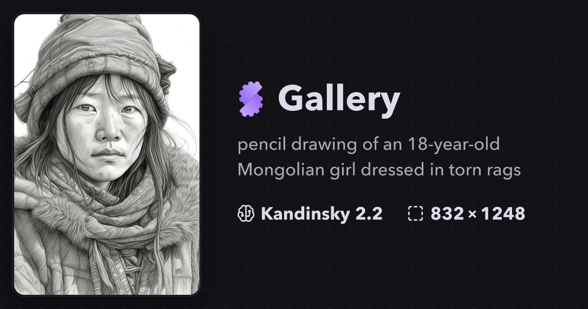 "pencil drawing of an 18-year-old Mong..." | Gallery | Stablecog