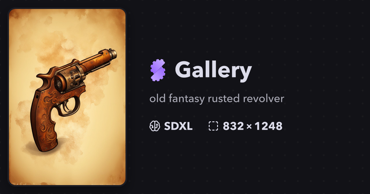 "old fantasy rusted revolver" | Gallery | Stablecog