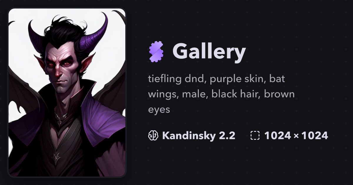 "tiefling dnd, purple skin, bat wings,..." | Gallery | Stablecog