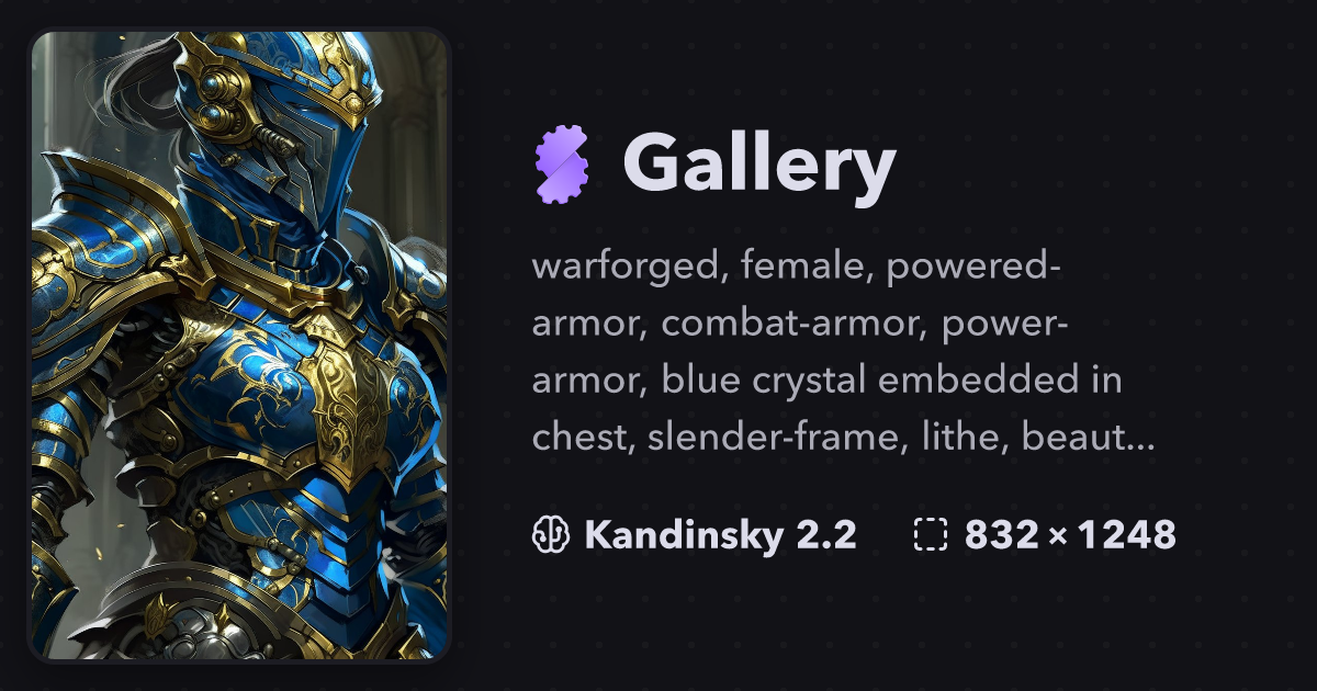 "warforged, female, powered-armor, com..." | Gallery | Stablecog