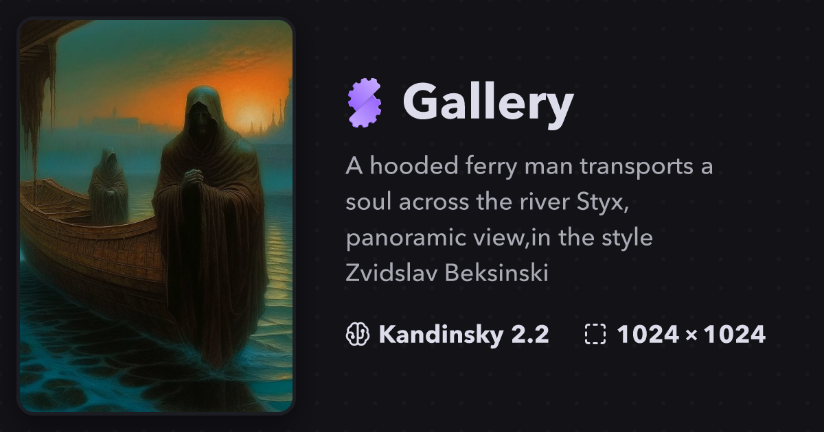 "A hooded ferry man transports a soul acr..." | Gallery | Stablecog