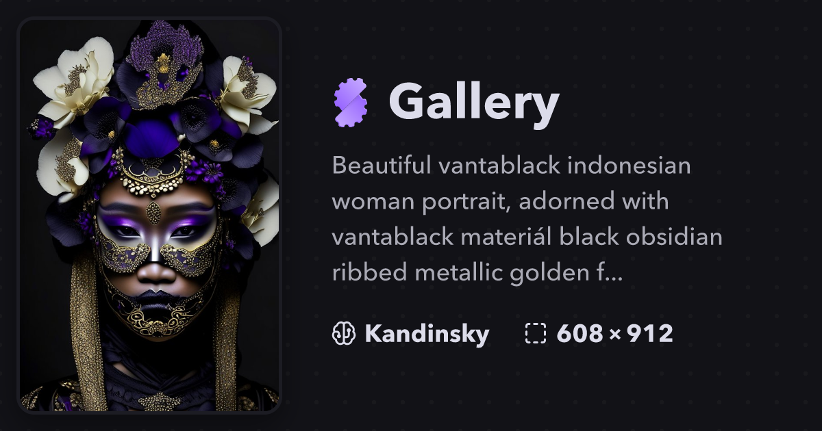 "Beautiful vantablack indonesian woman..." | Gallery | Stablecog