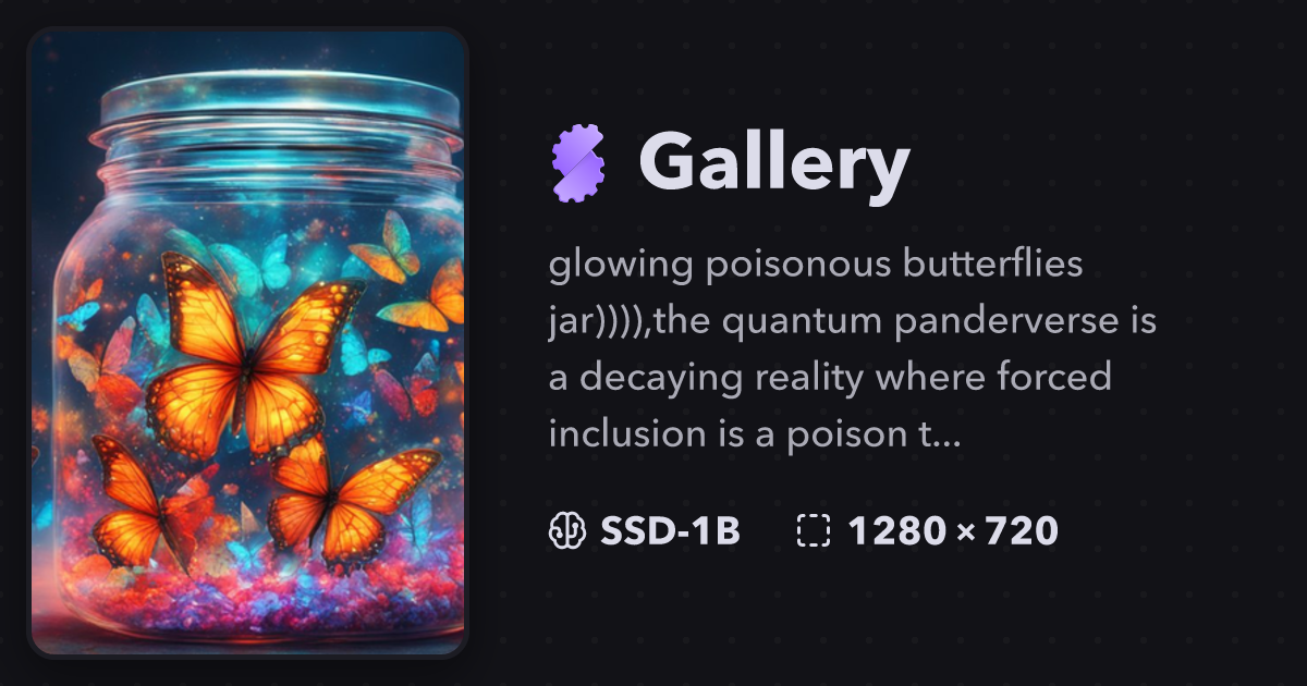 "glowing poisonous butterflies jar)))),th..." | Gallery | Stablecog