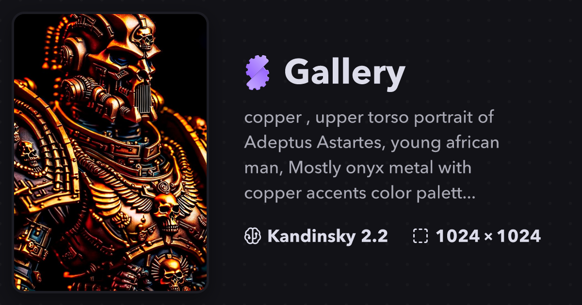 "copper , upper torso portrait of Adep..." | Gallery | Stablecog