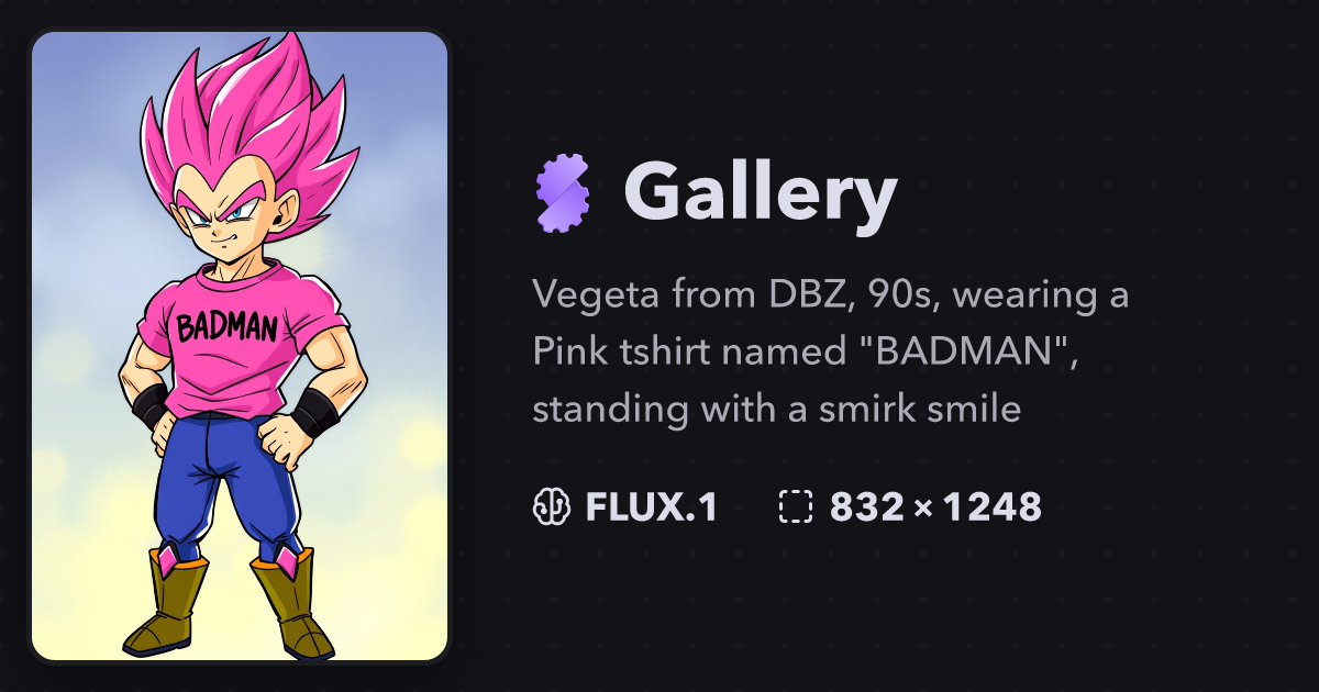 "Vegeta from DBZ, 90s, wearing a Pink ..." | Gallery | Stablecog