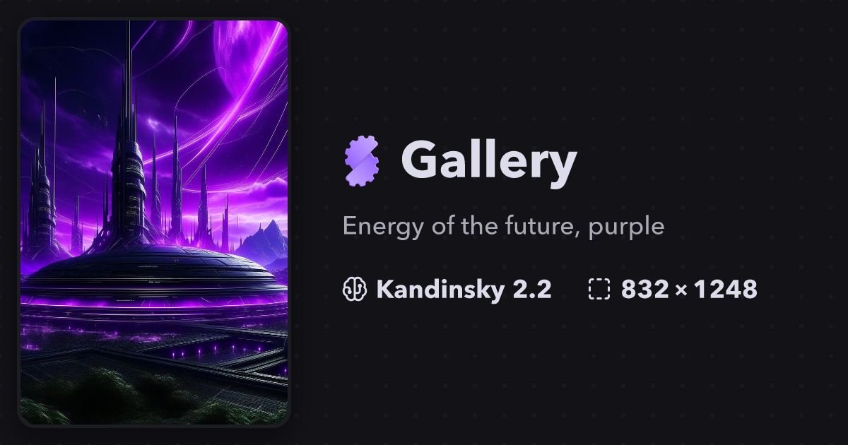 "Energy of the future, purple" | Gallery | Stablecog
