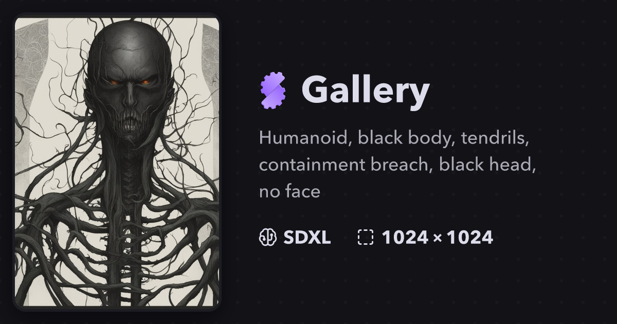 Humanoid, black body, tendrils, containment breach... | Gallery