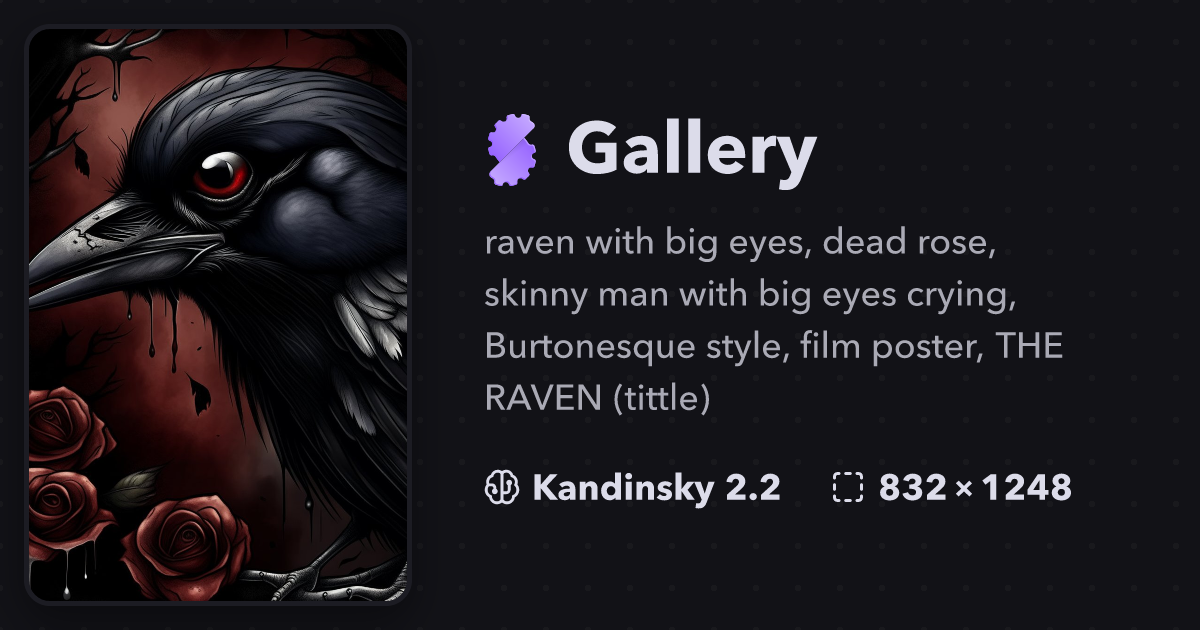 "raven with big eyes, dead rose, skinn..." | Gallery | Stablecog