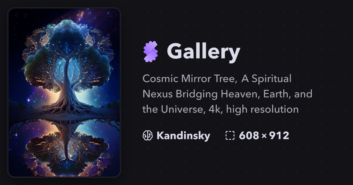 "Cosmic Mirror Tree, A Spiritual Nexus..." | Gallery | Stablecog