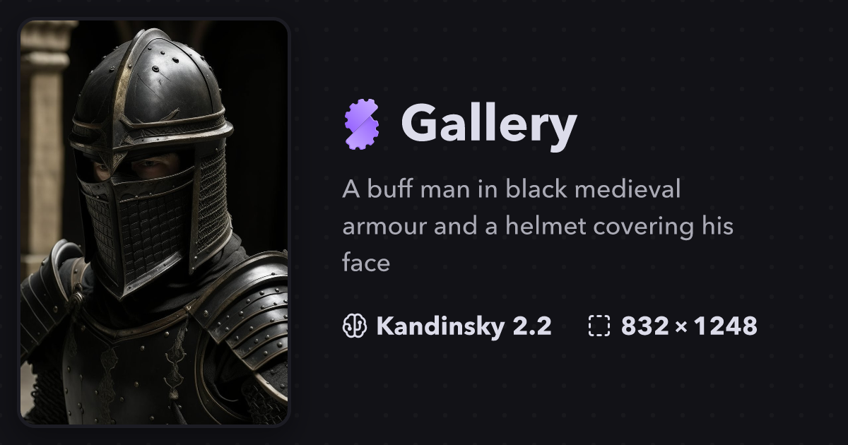 "A buff man in black medieval armour a..." | Gallery | Stablecog