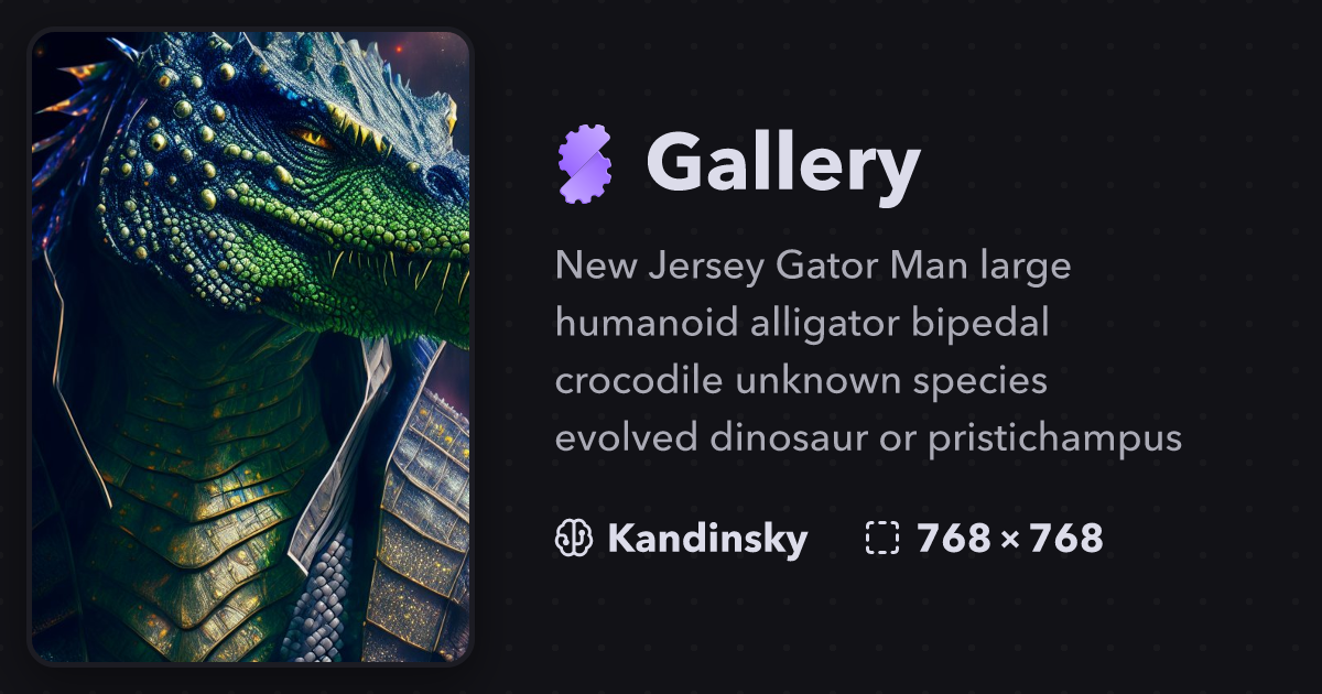 "New Jersey Gator Man large humanoid a..." | Gallery | Stablecog