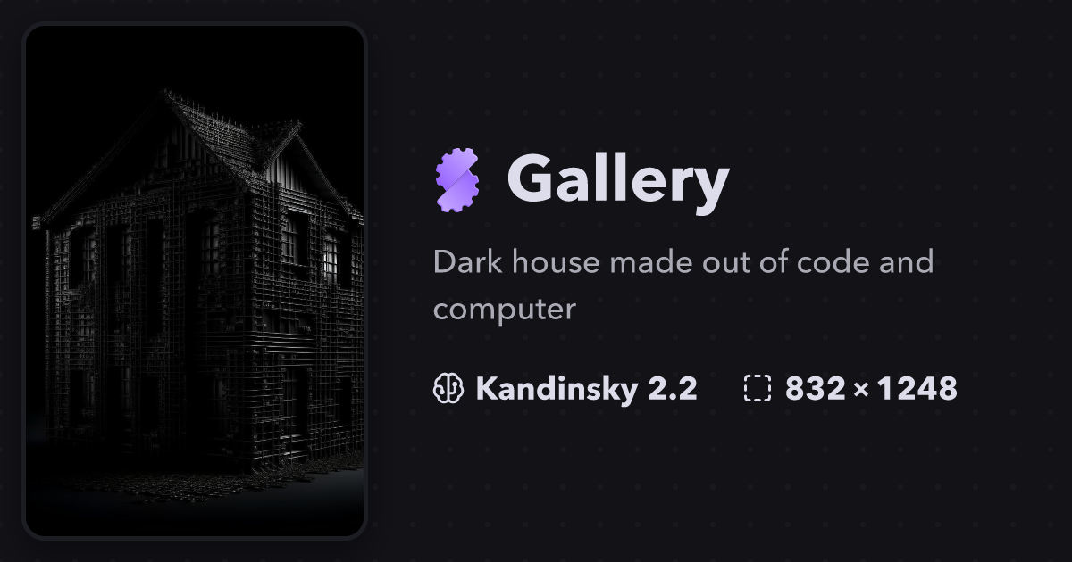 "Dark house made out of code and computer" | Gallery | Stablecog