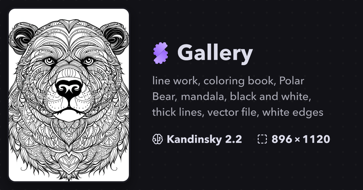 "line work, coloring book, Polar Bear,..." | Gallery | Stablecog