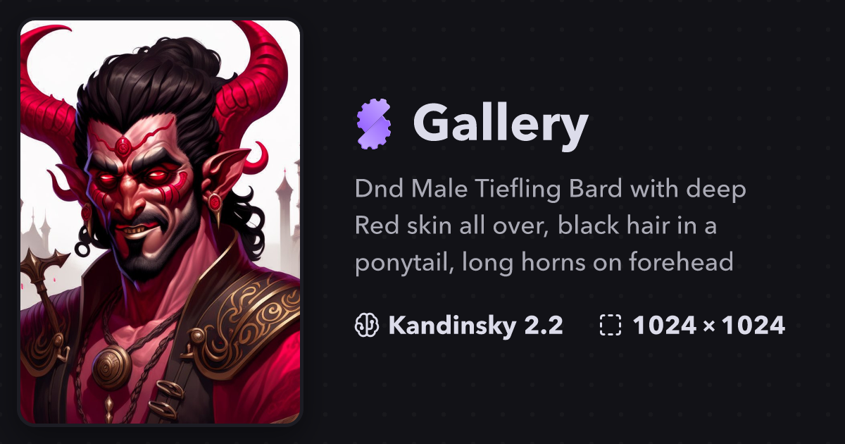 "Dnd Male Tiefling Bard with deep Red ..." | Gallery | Stablecog
