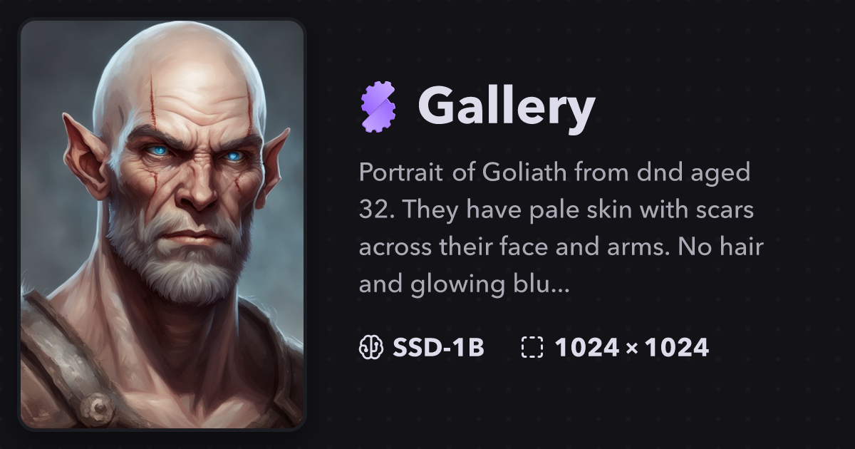 "Portrait of Goliath from dnd aged 32...." | Gallery | Stablecog