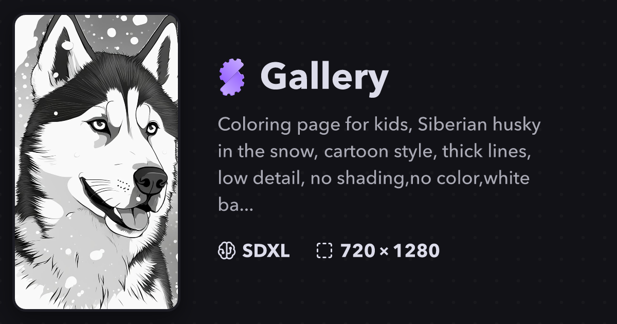 "Coloring page for kids, Siberian husk..." | Gallery | Stablecog