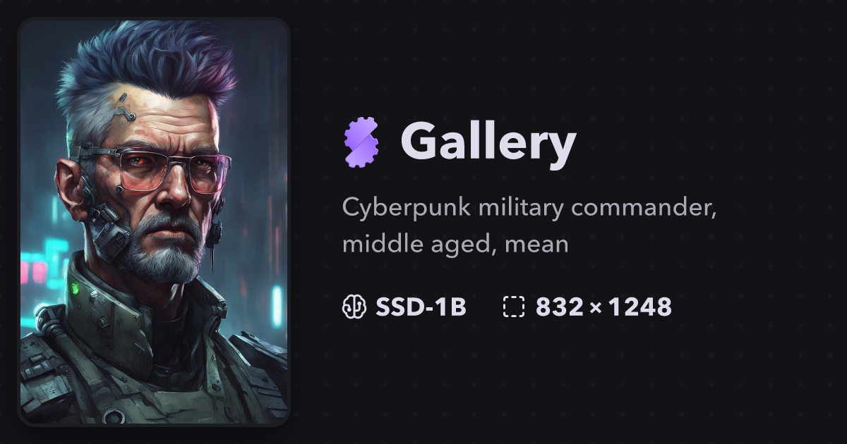 "Cyberpunk military commander, middle ..." | Gallery | Stablecog