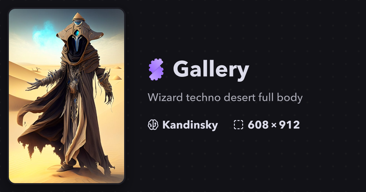 "Wizard techno desert full body" | Gallery | Stablecog